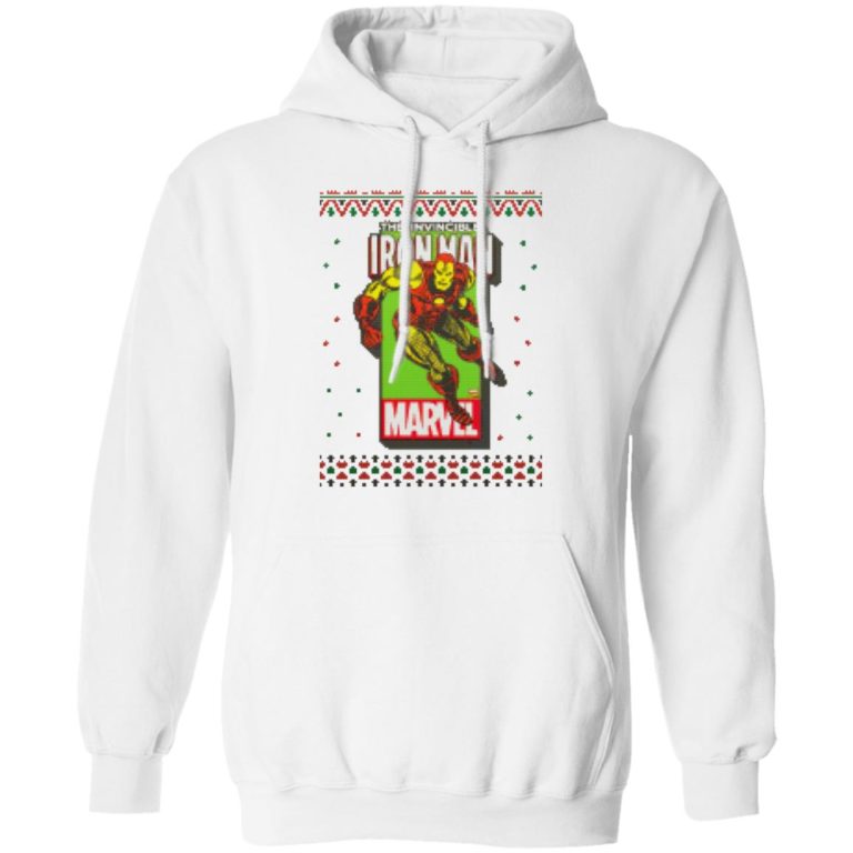 MCU Marvel The Invincible Iron Man Logo Christmas Sweater Ls Hoodie - Q ...