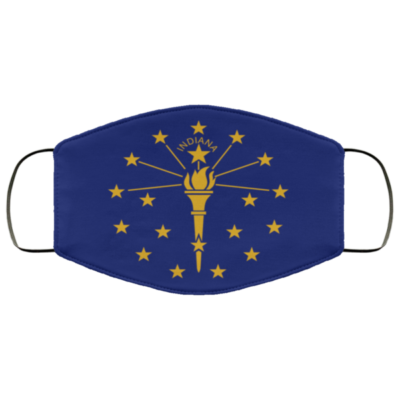 Flag of Indiana state face mask - Q-Finder Trending Design T Shirt