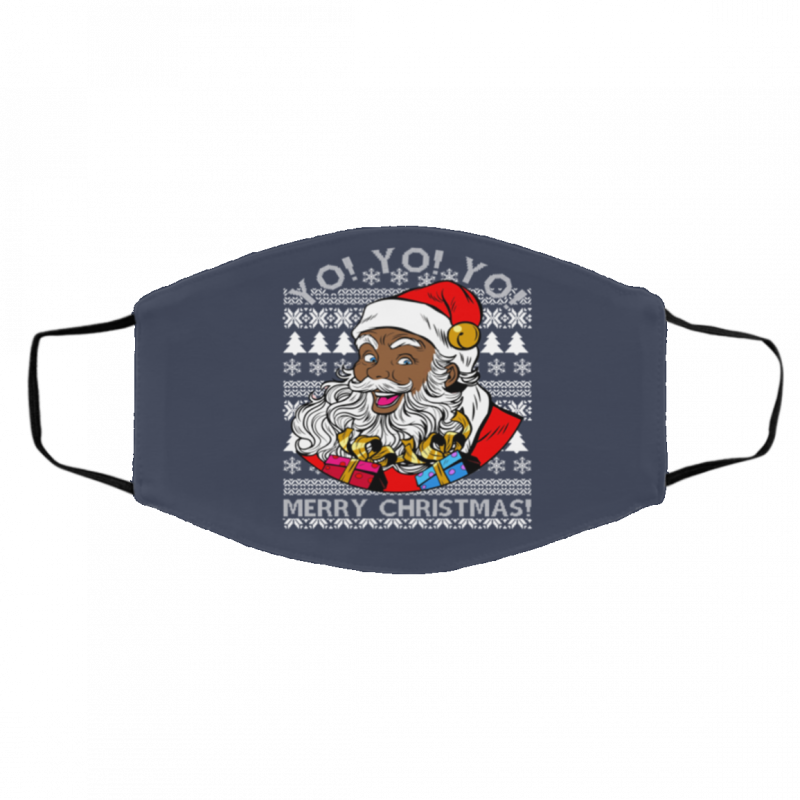 Yo Yo Yo Ho Ho Ho Black Santa Claus Ugly Christmas face mask - Q-Finder ...