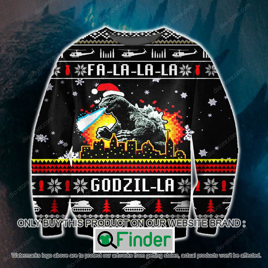 Godzilla Fa La La La Knitted Wool Sweater – LIMITED EDITION - Q-Finder ...