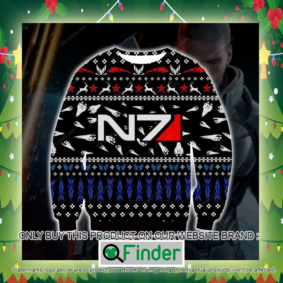 Mass Effect N7 Black Knitted Wool Sweater – LIMITED EDITION - Q-Finder ...