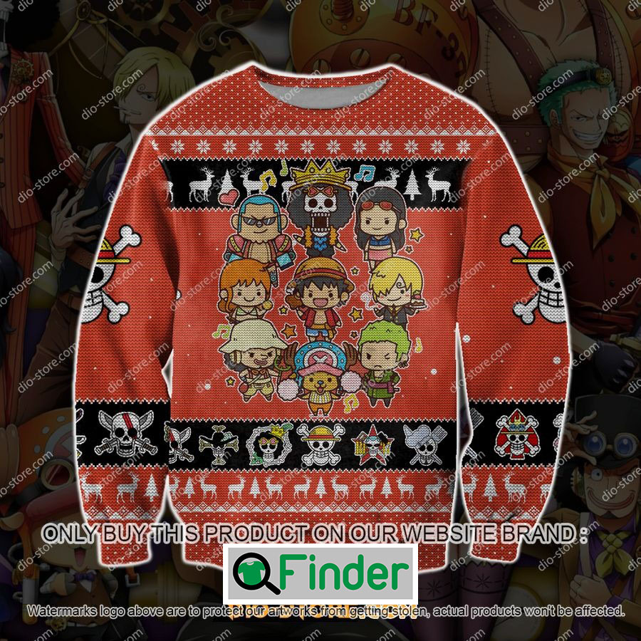 One Piece Characters Chibi Red Knitted Wool Sweater – LIMITED EDITION ...