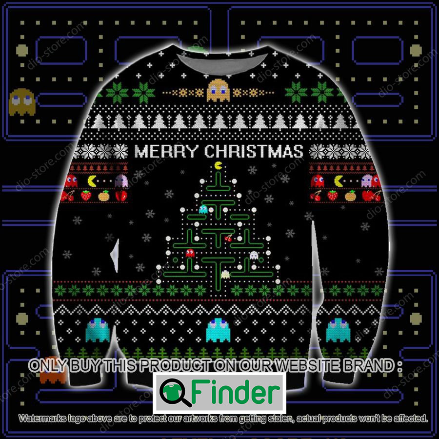 Pacman Merry Christmas Knitted Wool Sweater – LIMITED EDITION - Q ...
